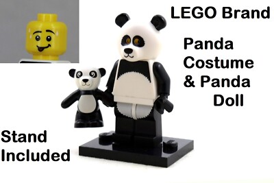 LEGO Panda Figure with Toy Panda FREE STAND 2014 Minifig Black White ...