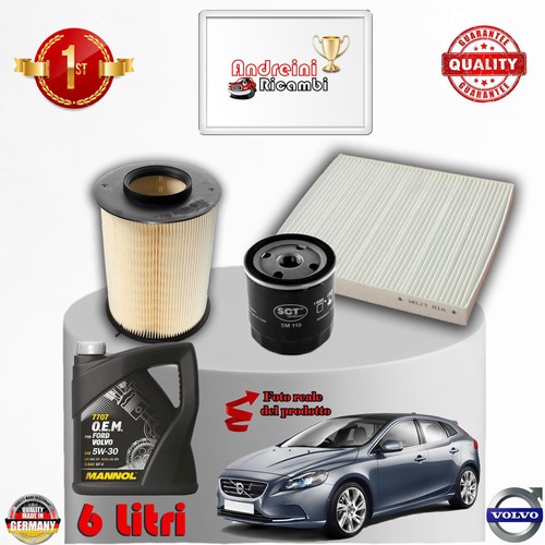 KIT TAGLIANDO 3 FILTRI + OLIO VOLVO V40 II 1.6 T3 110KW 150CV DAL 2012 ...