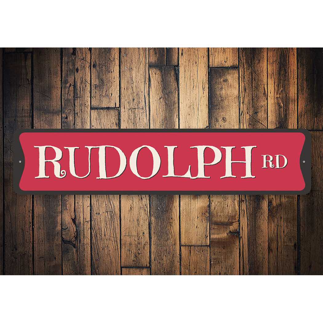 Rudolph Road Holiday Sign, Christmas Sign, Season Aluminum Decor | eBay