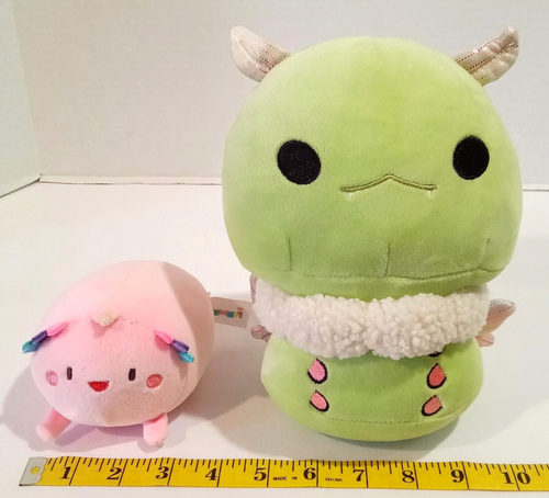 Mewaii Plush Mushroom Family 8 In Green Silk Moth Fluffy Family 5In ...