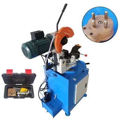 220V 3PH 4HP Metal Cold Cutting Saw with Swivel Base 4.92" Vise 0-45 ...