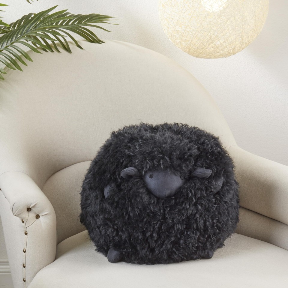 Baa Baa Baby Lamb Poly Filled Throw Pillow, Black, 13" | eBay