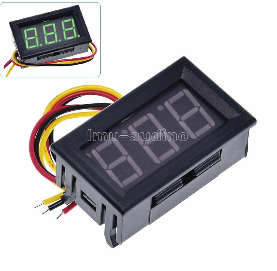 Green DC 0-100V LED Digital Display Voltmeter LED Voltage Panel Meter ...