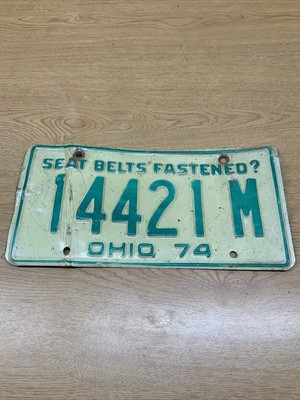 VINTAGE ORIGINAL METAL EMBOSSED OHIO LICENSE PLATE 1974 | eBay