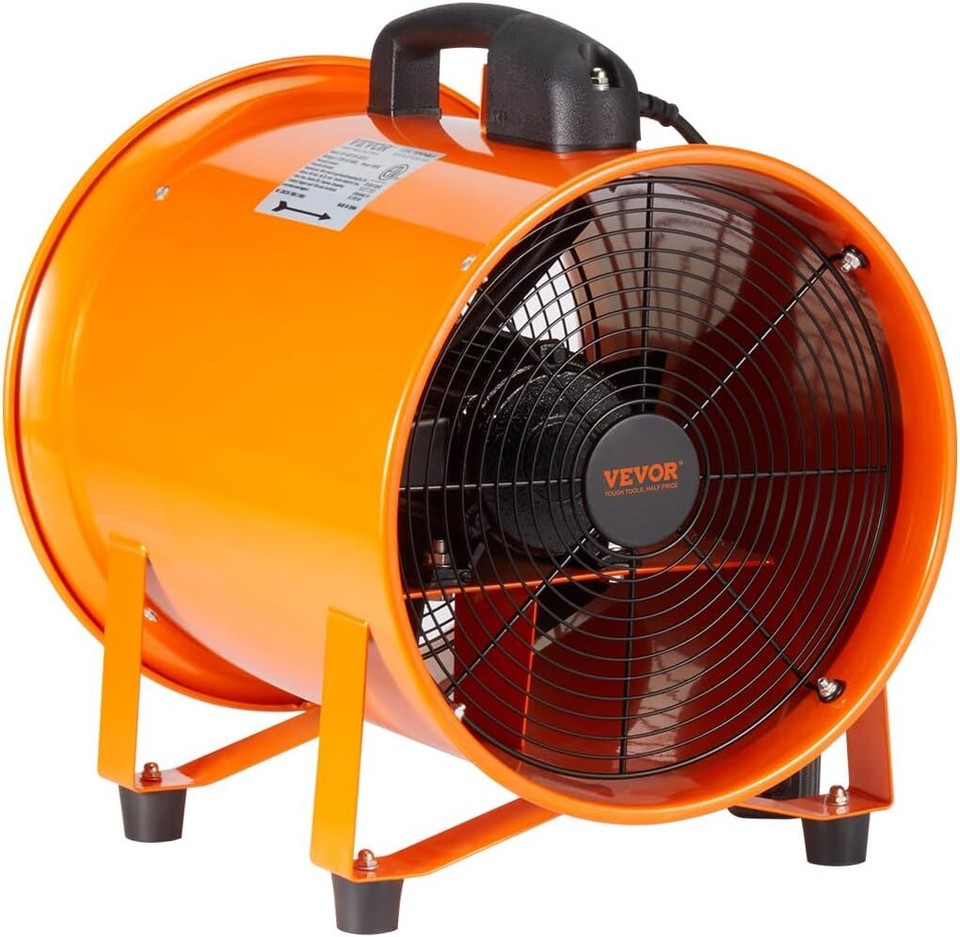 Utility Blower Fan 12 Inch 585W 3198 CFM Heavy Duty Cylinder Axial ...