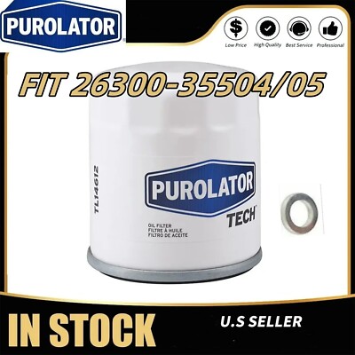 Fit Hyundai Kia Oil Filter 26300-35504/05 & Plug Gasket 21513-23001 For ...