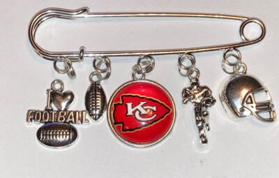 Kansas City Chiefs Football Charm Kilt Pin Brooch Love Fan Helmet 2.75 ...