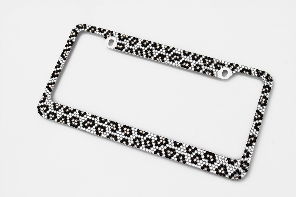 Bling Grey Leopard Diamond License Plate Frame | eBay