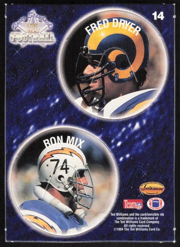 1994 Roger Staubach's NFL POG Cards Fred Dryer & Ron Mix Card #14 | eBay