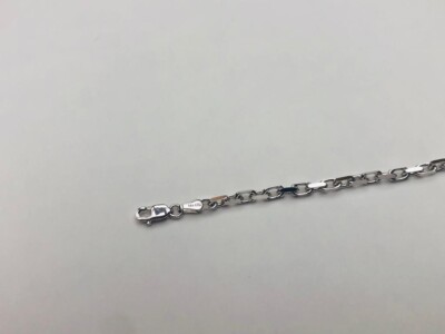 14k White Gold 24" Solid French Cable Link Pendant Chain/Necklace 1.3mm ...