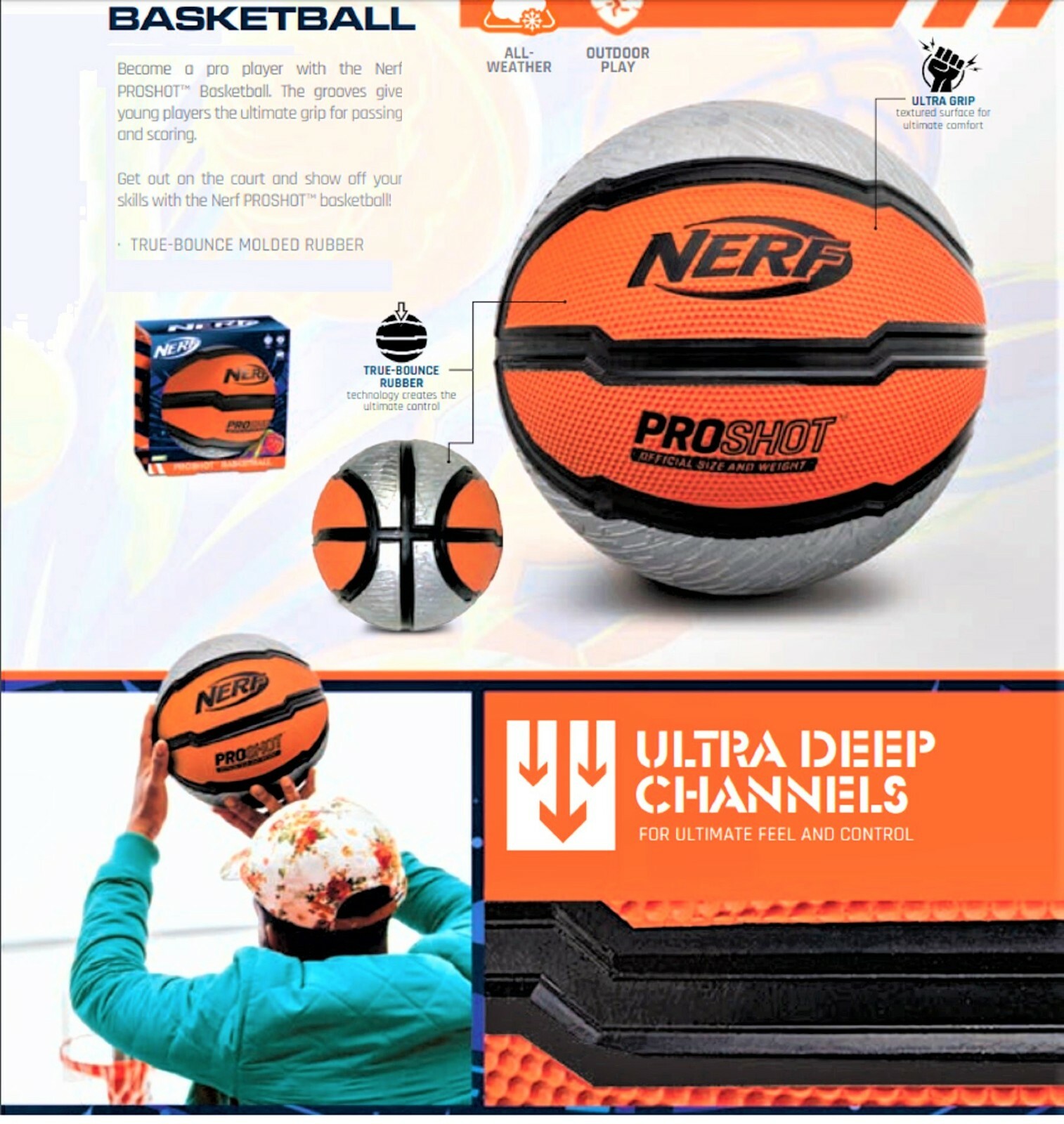 Nerf: Franklin Proshot Ultra Grip Basketball - 29.5" | eBay