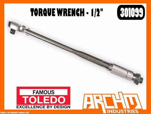 TOLEDO 301099 - TORQUE WRENCH - 1/2" - HEAVY DUTY CLICK STOP ROBUST ...