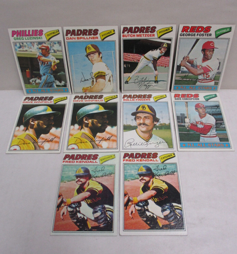 Lot of 10 1977 Topps Baseball Cards Dave Winfield Rollie Fingers George ...
