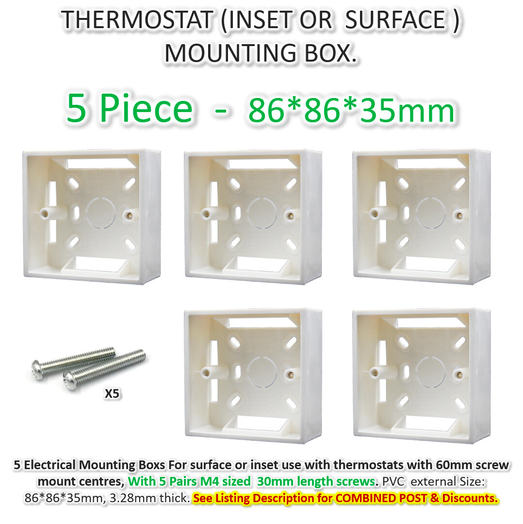 THERMOSTAT MOUNTING BOX Square Electrical Junction Mount Box PVC ...
