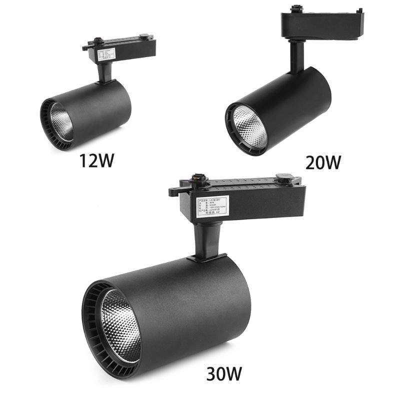 Black Track LED Light Rail Spotlights Lamp Tracking Fixture For Store ...