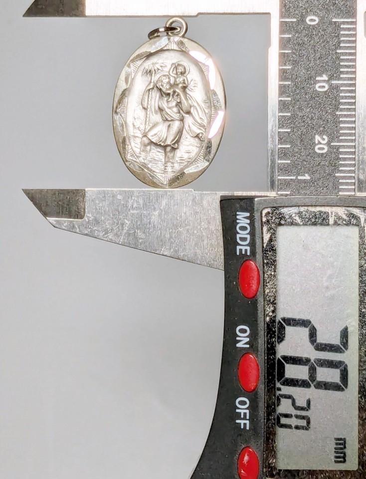 Vintage Leach & Garner Sterling Silver St. Christopher Oval Pendant ...