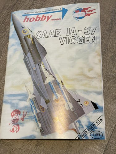 Vintage Hobby Model SAAB JA-37 Viggen Paper Plane Model 1:33 | eBay