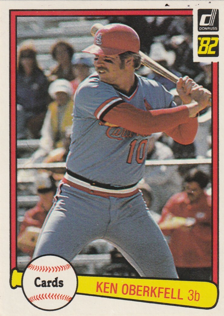 FREE SHIPPING-MINT-1982 Donruss Ken Oberkfell #404 CARDINALS PLUS BONUS ...