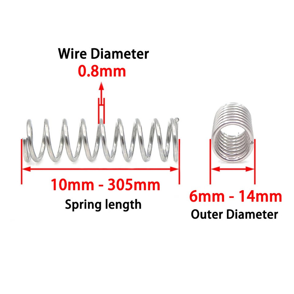 Compression Spring Wire Dia 0.8mm 304 Stainless Steel Pressure Spring ...
