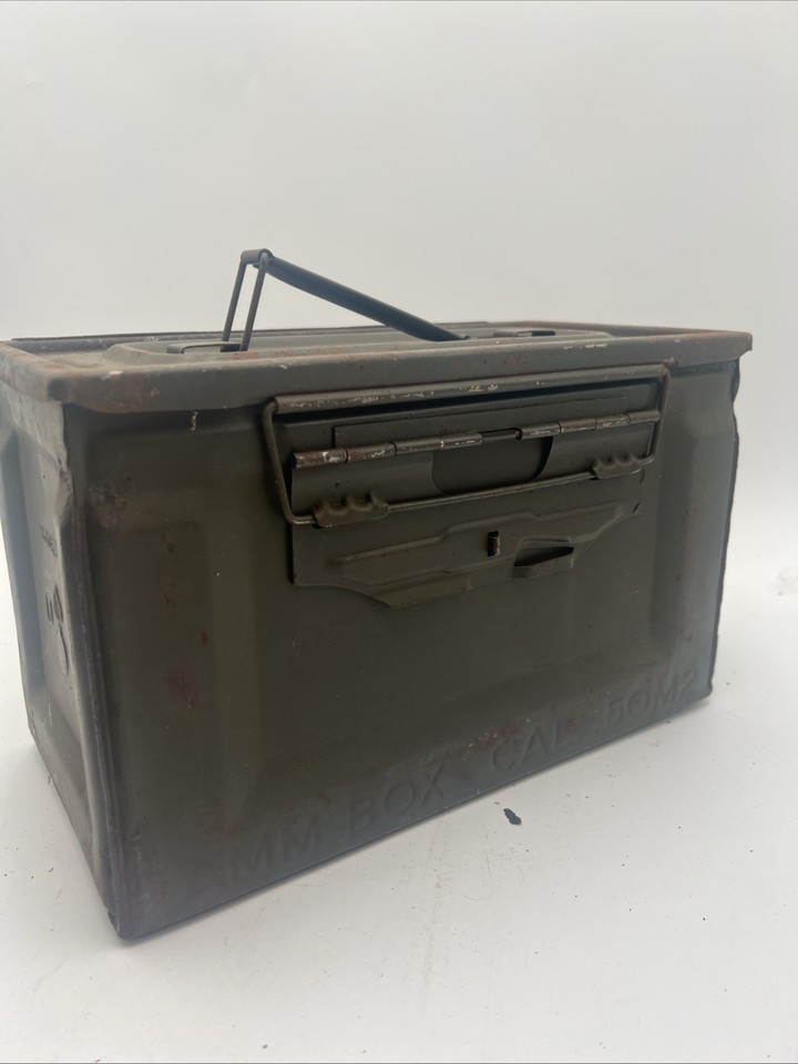 US WW2 Era 50 Cal Ammunition Ammo Box Can Side Latch Flaming Bomb | eBay