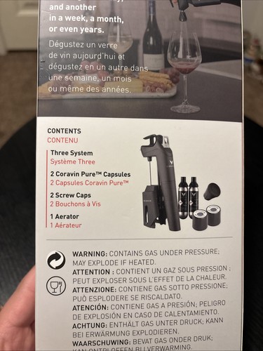 CORAVIN THREE + SYSTEM - BLACK Wine Preservation System | eBay
