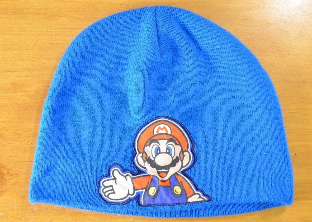Super Mario Blue Nintendo Hat Cap Beanie One Size Out… - Gem