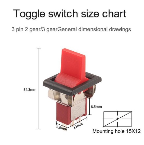 5Pcs Mini Toggle Switch Square Snap In Panel Mount 5A 125V 2A 250V SPDT ...