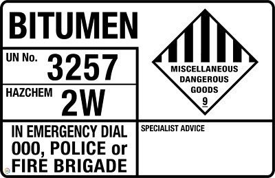Bitumen - Emergency Information Panel Hazchem Transport Sign (EIP-03-BT ...