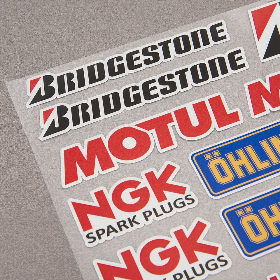 Bridgestone Sponsor Decals Set Motul Ohlins NGK Laminated Stickers ...