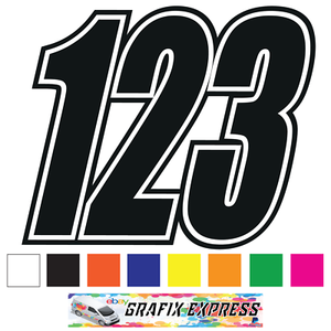 3 x Custom Race Numbers Vinyl Stickers Dirt Bike Motocross Trials ...