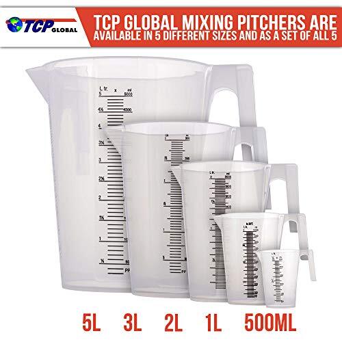 2 Liter 2000ml Plastic Graduated Measuring And Mixing Pitcher pack Of 4 ...