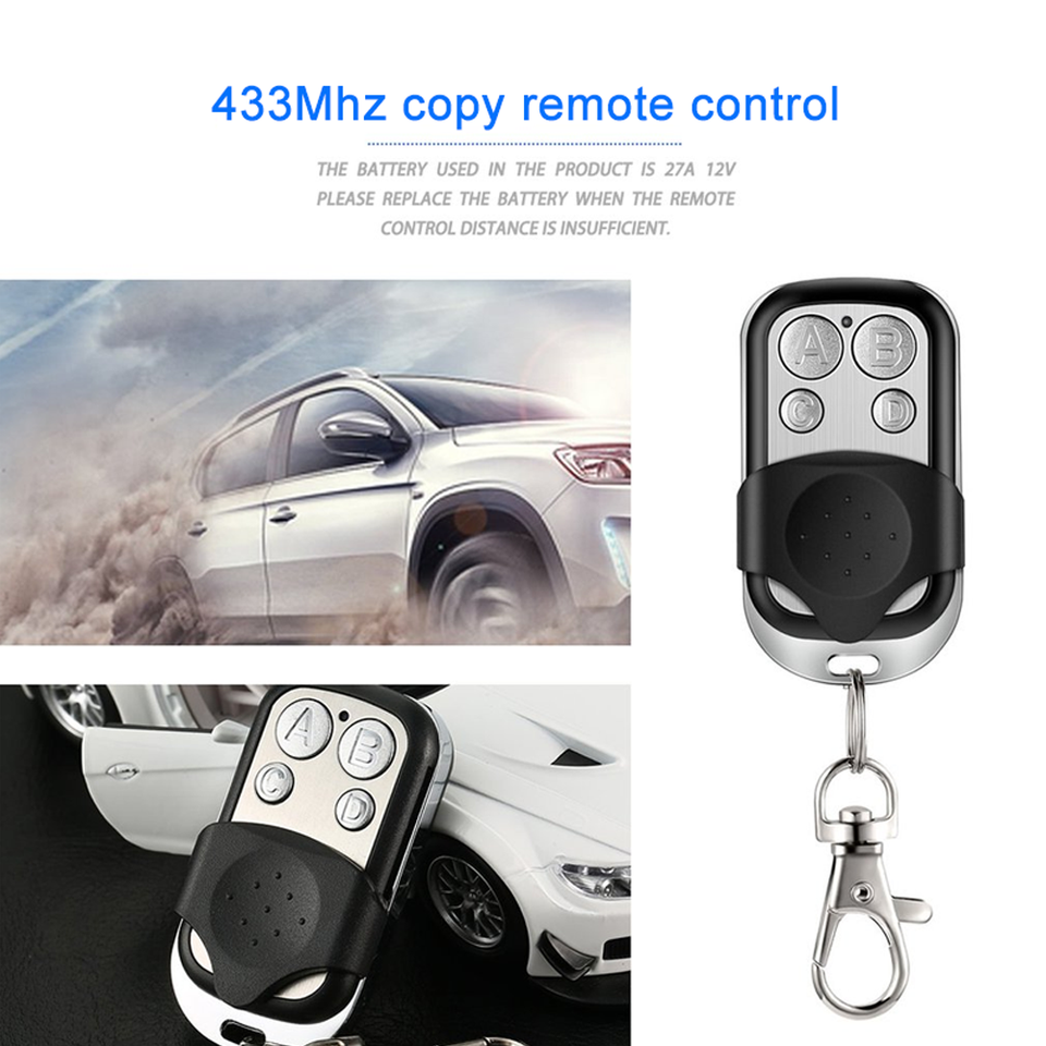 4x Universal Electric Cloning Remote Control Key Fob 433MHz For Gate ...