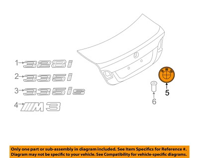 BMW OEM 07-13 328i,335i,335is,M3 Trunk Lid Exterior Trim-Emblem ...