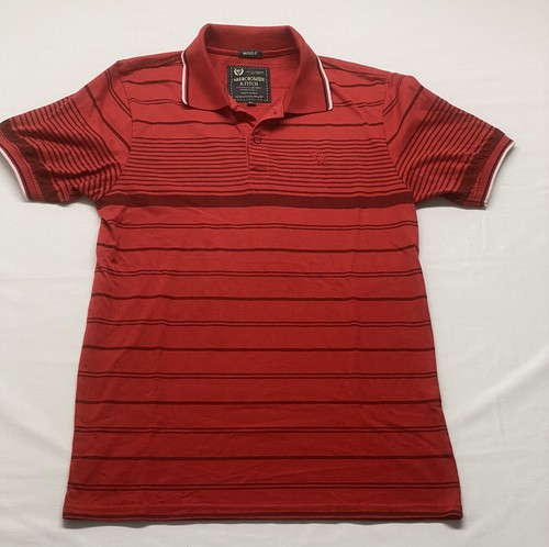 Abercrombie & Fitch Polo Shirt Mens Extra Large Red Striped Muscle | eBay