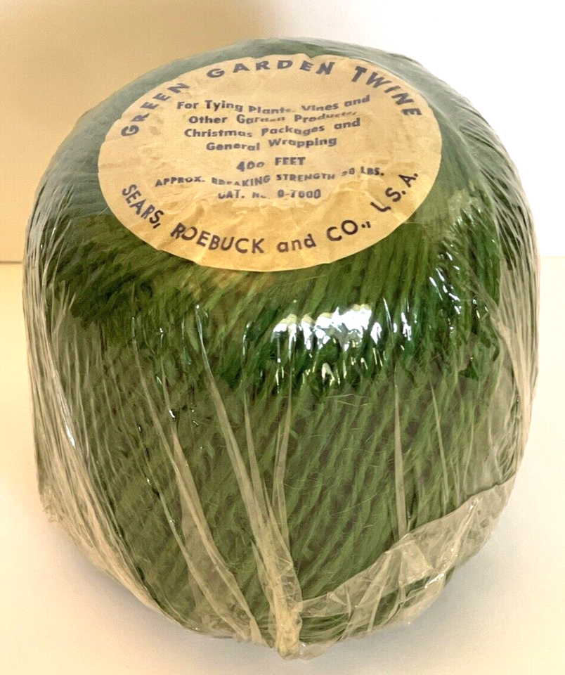 Sears Vintage Garden Twine Green 400 feet String Roebuck & Co. 30 lb ...
