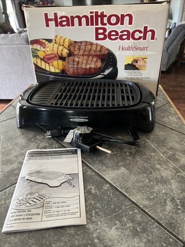 Hamilton Beach HealthSmart Black Indoor Outdoor Grill 31605A ...