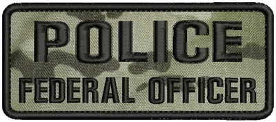 POLICE FEDERAL OFFICER embroidery patch 2x5 hook MULTICAM | eBay