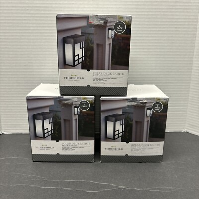 Threshold Solar LED Deck Lights 3 - 2 Packs 4.5"x 3.5"x 2” MATTE BLACK ...