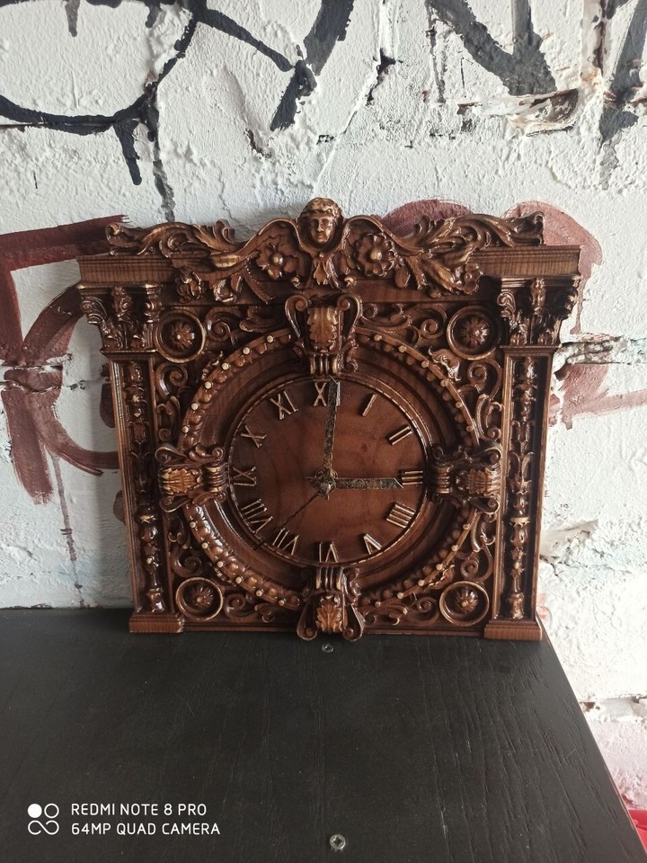 Ash Wood Wall Clock – Handmade Rustic Wooden Clock – Quartz Movement ...