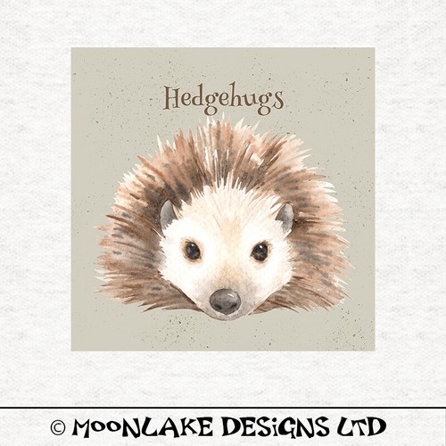 Animal - Hedgehog Panel, Hedgehugs- Fabric Craft Panels 100% Cotton or ...