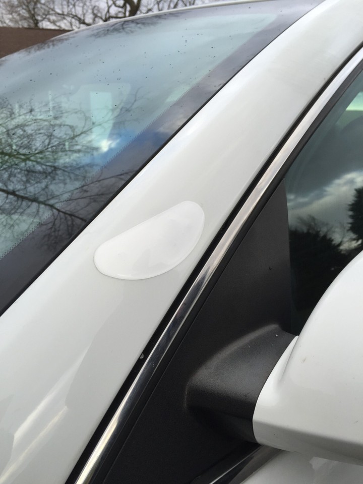Police Vehicle Windshield Post Spotlight Hole Patch Cover Gloss White 2 ...