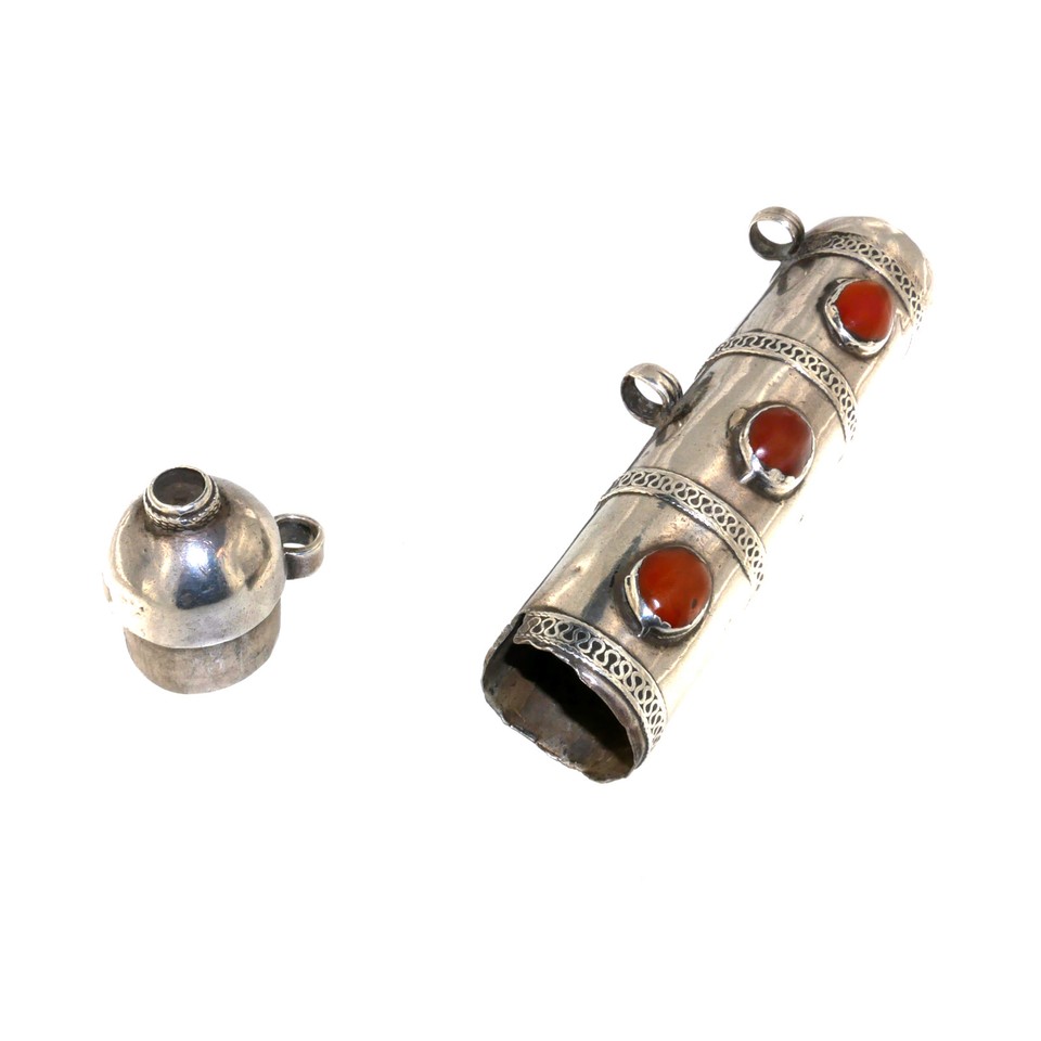 (2345) Antique Turcoman Prayer Container. Silver | eBay