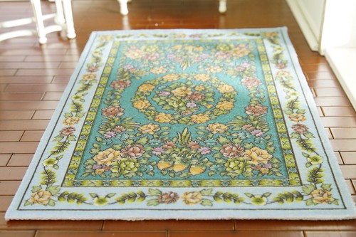 Beautiful French Style Full Floral Small Flowers Rug for 1/12 Dollhouse ...