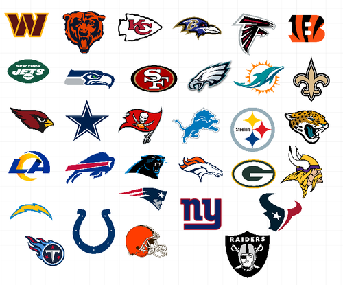 full size NFL All Logo Helmet Decals 8 Mil Convex Gear wrap | eBay