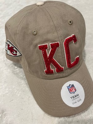 Kansas City CHIEFS Khaki Bling Hat Hand-Jeweled SWAROVSKI CRYSTAL KC ...