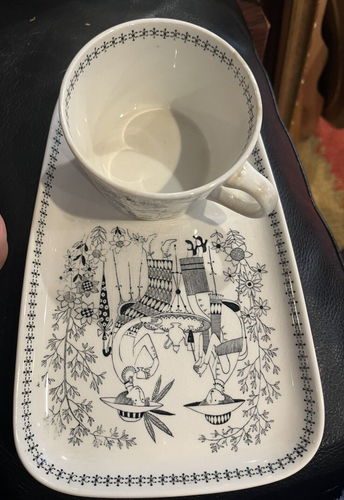 Emilia Coffee Cup Snack Tray Kaj Franck Raija Arabia Finland Black ...