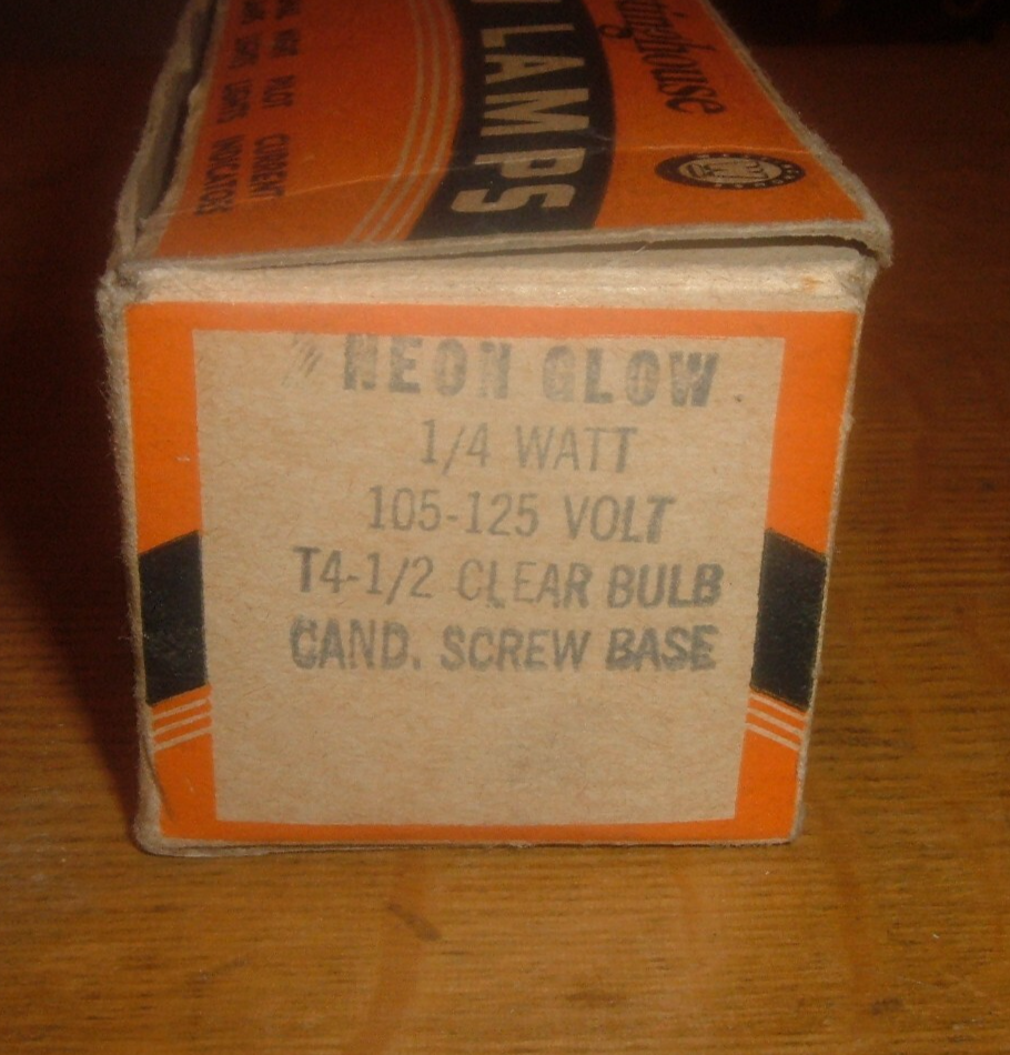 Rare "WESTINGHOUSE" Neon Glow Lamps NOS | eBay