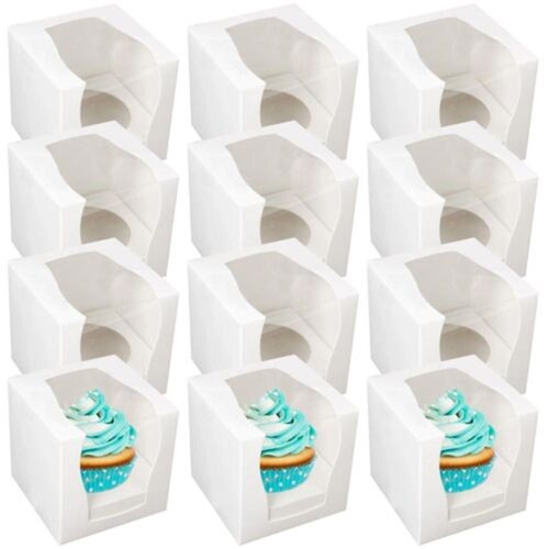 Packaging Pastry Portable Muffin Box Cupcake Boxes with Window Cup Cake ...