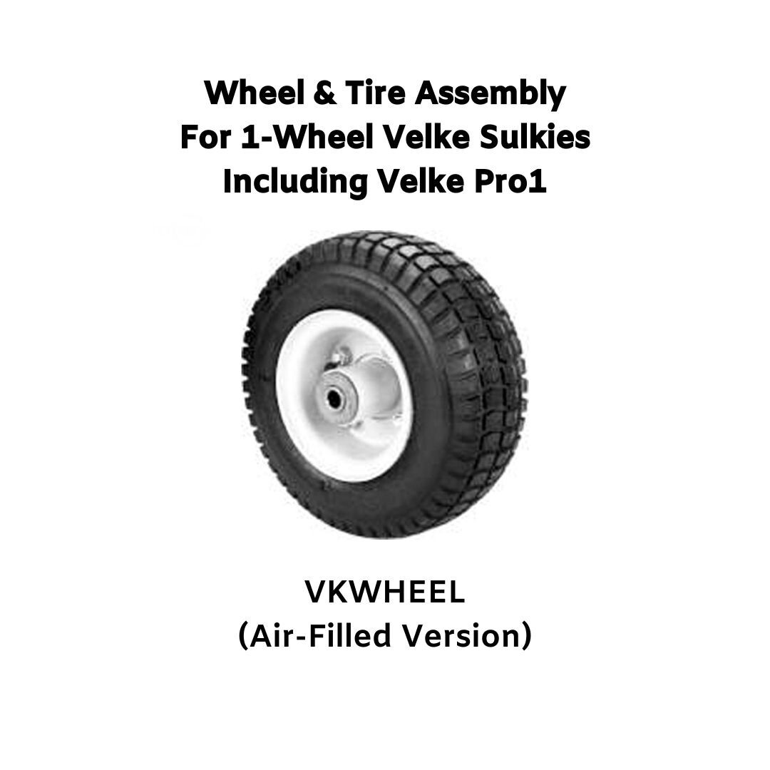 1-Wheel Velke Sulky Wheel & Tire Assembly VKWHEEL 9x3.50-4 Pneumatic ...