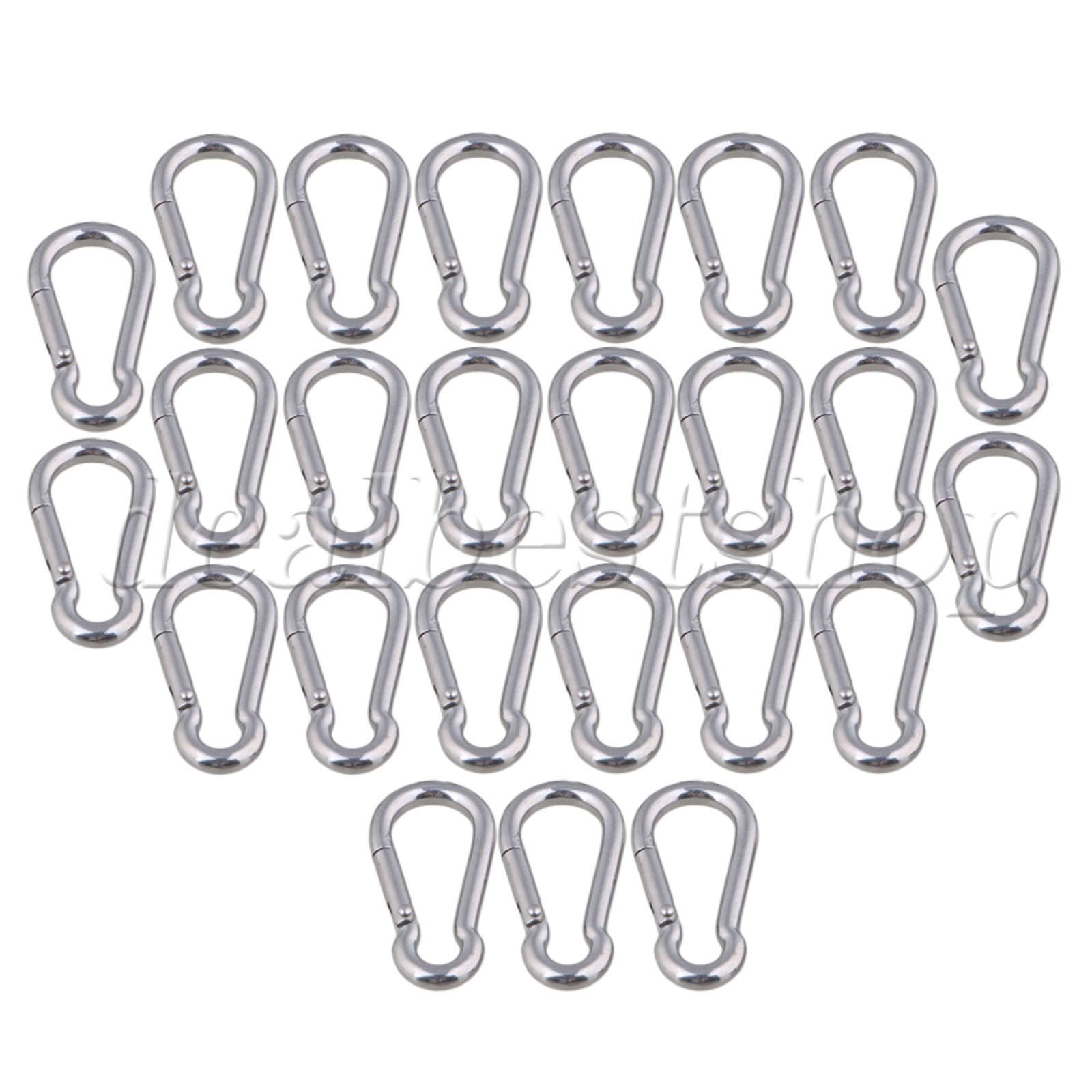 25pcs M5 50mm Silver Outdoor Snap Spring Hook Clip 304 Stainless Steel ...